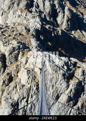 Trift, Switzerland - October 18th 2022: Spectacular rope bridge ...