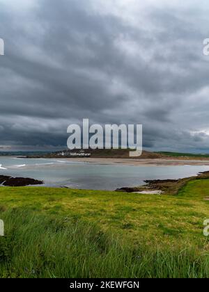 View of Clonakilty Bay. Thick grass, coastline. Seaside landscape ...