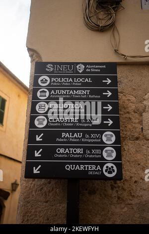 Sineu, Palma de Mallorca, Spain - September 29, 2022. Facade of the ...