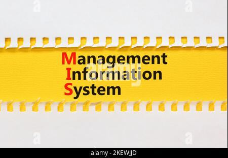 MIS management information system symbol. Concept words MIS management ...