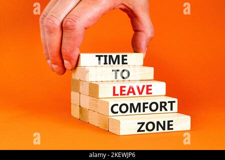 Leave comfort zone symbol. Concept words Time to leave comfort zone on ...