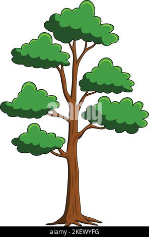 Beautiful Simple Tree cartoon vector illustration Stock Vector Image ...