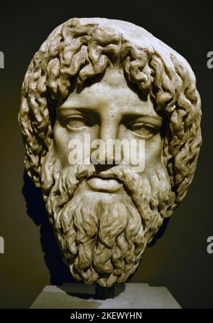 Roman god Jupiter, ancient Roman sculpture, currently in the ...