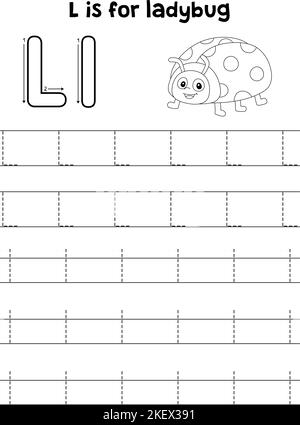 Ladybug Alphabet ABC Coloring Page L Stock Vector Image & Art - Alamy