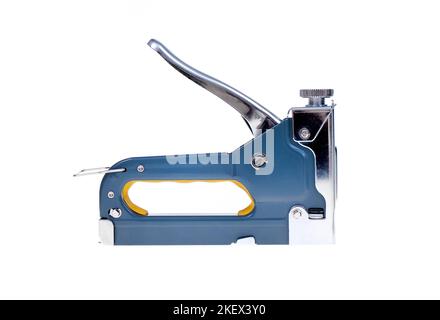 Industrial stapler for driving staples on a white background Stock ...