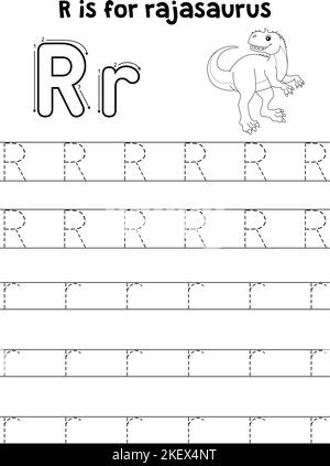 Rajasaurus Dinosaur Coloring Page Illustration Stock Vector Image & Art ...