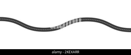 Empty curved road with marking. Aerial view. Seamless highway template ...