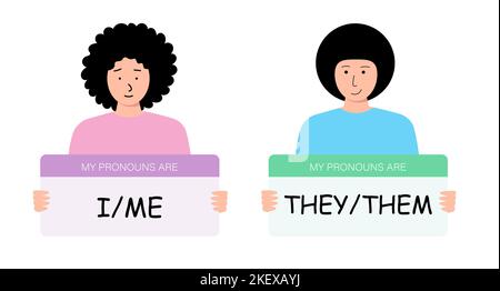My pronoun I, Me, They and Them. For English studing Stock Vector Image ...