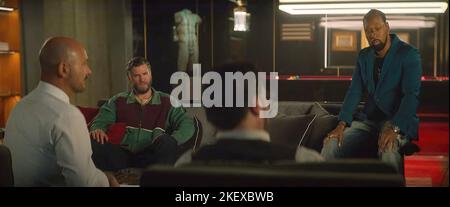 POKER FACE, from left: Liam Hemsworth, RZA, Russell Crowe, Steve ...