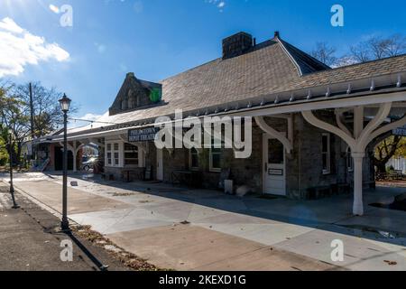 Garrison, NY - USA - Nov. 12, 2022 Landscape view of the Philipstown ...