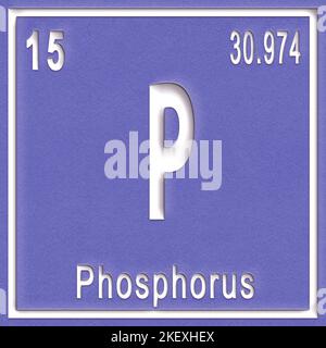 Phosphorus P chemical element. Phosphorus Sign with atomic number ...