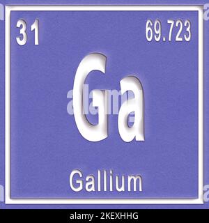 Gallium Ga chemical element. Gallium Sign with atomic number. Chemical ...