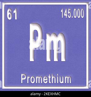 Promethium Pm chemical element. Promethium Sign with atomic number ...