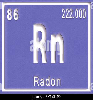 Radon Rn chemical element. Radon Sign with atomic number. Chemical 86 ...