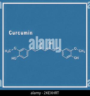 Curcumin turmeric spice, Structural chemical formula futuristic ...