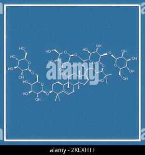 Mogroside Structural chemical formula on a white background (Monk Fruit ...