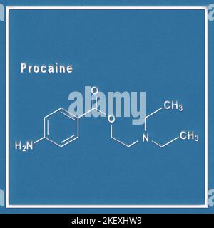 Procaine, anesthetic drug, Structural chemical formula futuristic ...
