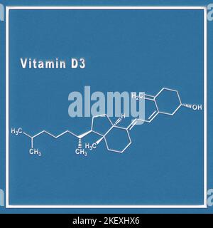 Vitamin D3, Structural chemical formula on a white background Stock ...