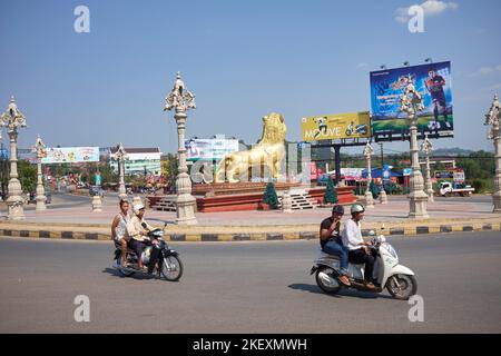 Golden Lion Monument Roundabout Sihanoukville Cambodia Stock Photo - Alamy