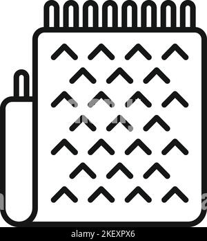 Knitting scarf icon. Outline Knitting scarf vector icon color flat ...