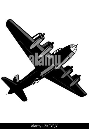 Illustration of a world war two Boeing B-29 Superfortress propeller ...