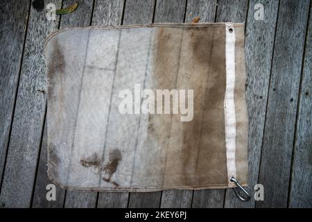 compost tea bag on a regenerative organic farm in australia Stock Photo ...