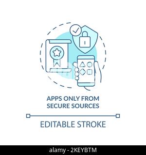 Apps only from secure sources concept icon Stock Vector Image & Art - Alamy