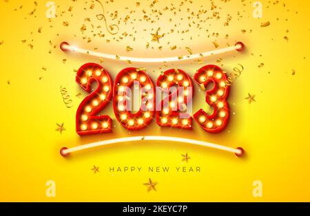 2023 Yellow Neon Year Stock Vector Image & Art - Alamy