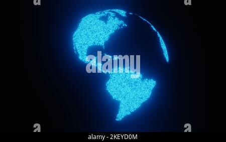 Holographic image of palnet Earth. 3d rendering Stock Photo - Alamy
