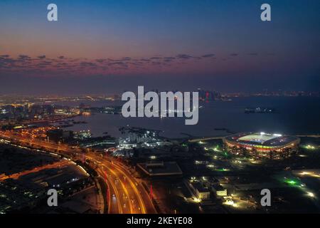 Undated photo of 974 stadium, in Qatar, where will be played some of ...