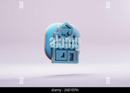 Beautiful illustrations abstract blue NFT Collection symbol icon on a ...