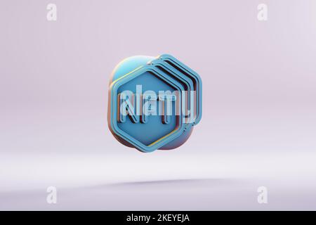 Beautiful illustrations abstract blue NFT Collection symbol icon on a ...