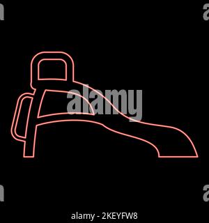Neon slide for kids red color vector illustration image flat style ...