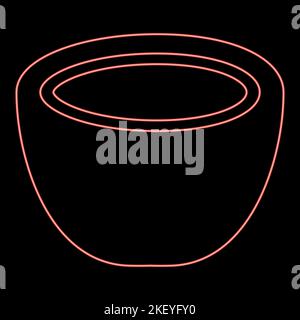 Neon coconut red color vector illustration image flat style light. Neon ...