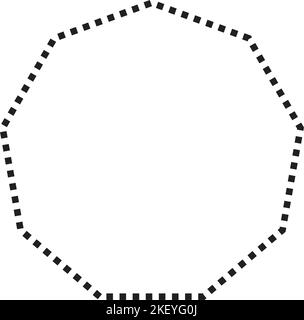 Nonagon symbol dotted shape vector icon for creative graphic design ui ...