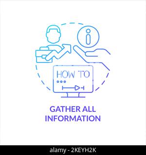 Gather information blue gradient concept icon Stock Vector Image & Art ...