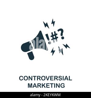 Controversial icon. Monochrome simple Marketing Strategy icon for ...