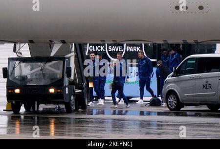 England players boarding a Virgin Atlantic A350 Airbus ahead of its ...