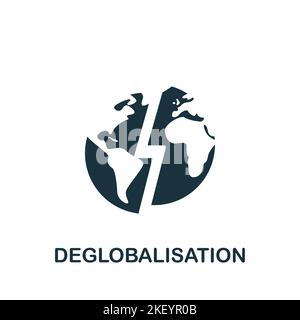 Deglobalisation icon. Monochrome simple New Normality icon for ...