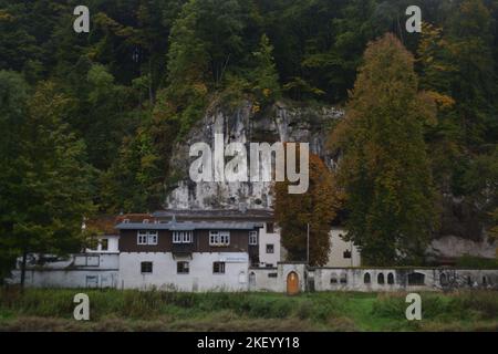 Franciscan Monastery Einsiedelei Kl sterl at Danube river near Kelheim ...