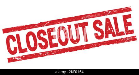 CLOSEOUT SALE text written on blue trapeze stamp sign Stock Photo - Alamy