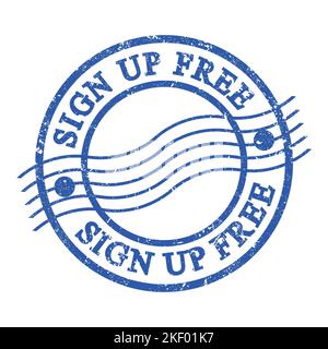 SIGN UP FREE text written on black red sticker stamp Stock Photo - Alamy