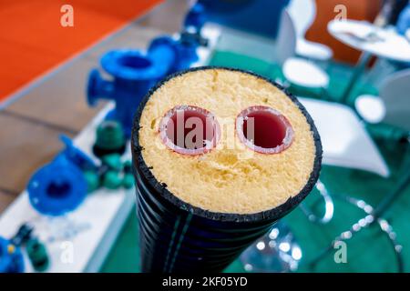 Effective pipe insulation. Long-term thermal insulation sample Stock ...