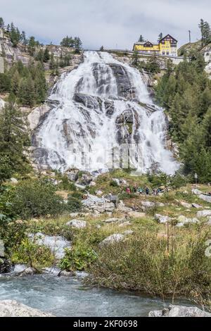 The very high and beautiful Waterfall of the Toce in the Formazza ...