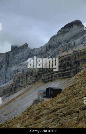 The Refuge des Sarradets (Midground) and le Casque du Marbore in the ...