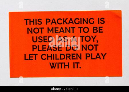 This packaging is not meant to be used as a toy, please do not let ...