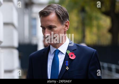 Jeremy Hunt walks through Downing Street to attend the Remembrance ...