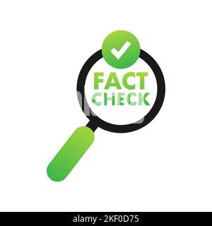 Fact check. Concept of thorough fact-checking or easy compare evidence. Vector stock ...