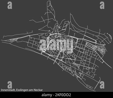 Street roads map of the INNENSTADT MUNICIPALITY, ESSLINGEN Stock Vector ...