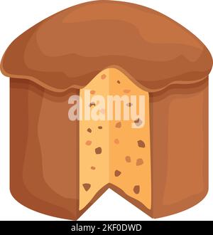Panettone slice icon cartoon vector. Italian food. Chocolate cream ...